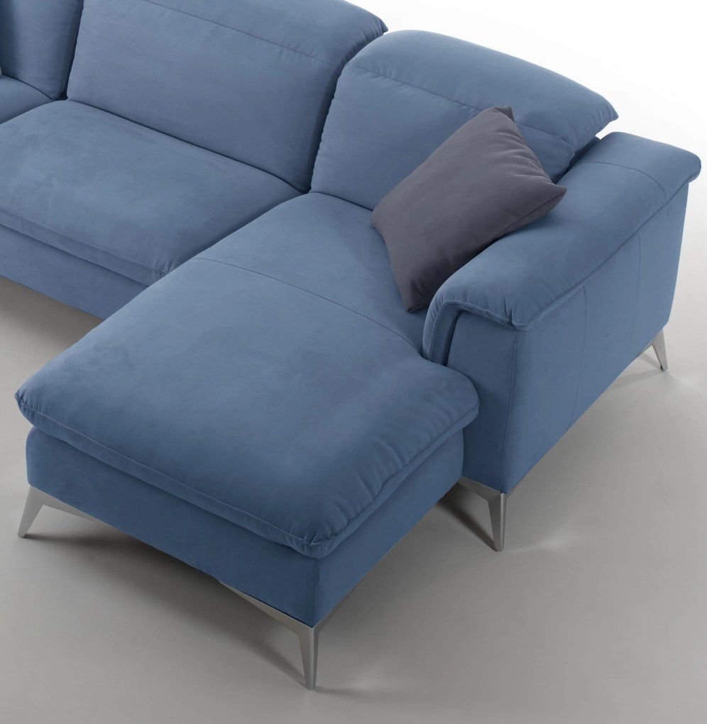 Pregio Italia sofa&relax Rohová sedací souprava SOLUTION Provedení: 3 místná + rohové ukončení, Vzorník látek: tekno fibra 21 mid blue
