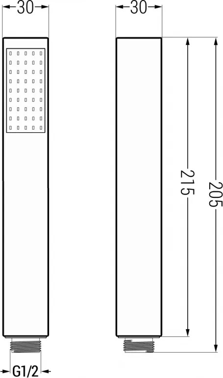 Mexen příslušenství - R-77 Ruční sprcha, 1-funkční, černá, 79577-70