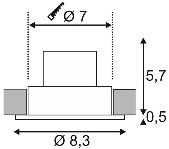 SLV 114440 Patta-F, zápuštěná bodovka IP 65, 12W LED 3000K, černá, prům.8,3cm