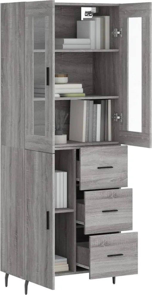 Skříň highboard šedá sonoma 69,5 x 34 x 180 cm kompozitní dřevo 3198487