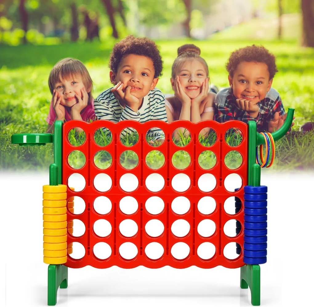 Costway Velká sada 4 v řadě Jumbo 4 v řadě červená + – 84 × 33 × 79 cm, zelený