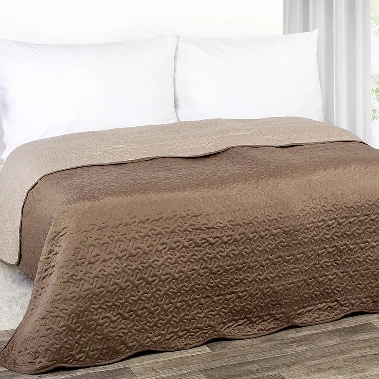Goldea designový přehoz na postel bella - hnědý 220 x 240 cm
