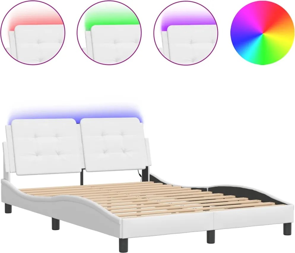 Rám postele s LED bez matrace Zadar bílý 120 x 200 cm 3214097