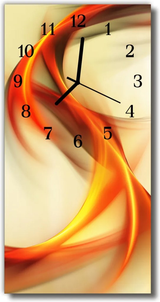 Skleněné hodiny vertikální Abstraktní oranžová grafika