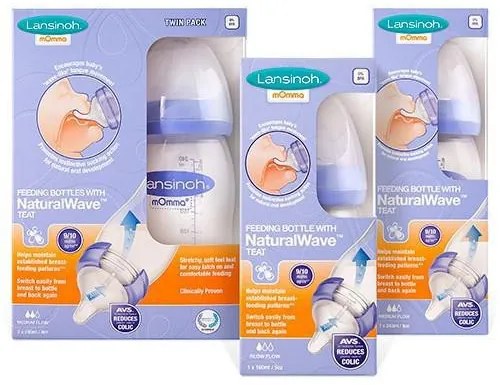 Lansinoh Kojenecká láhev s NaturalWave TM savičkou 160ml,pomalý průtok