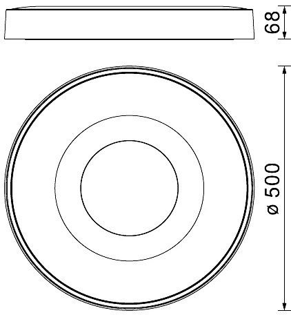 Mantra Coin, bílé stropní svítidlo LED 80W 2700K-5000K s dálkovým ovladačem, průměr 50cm
