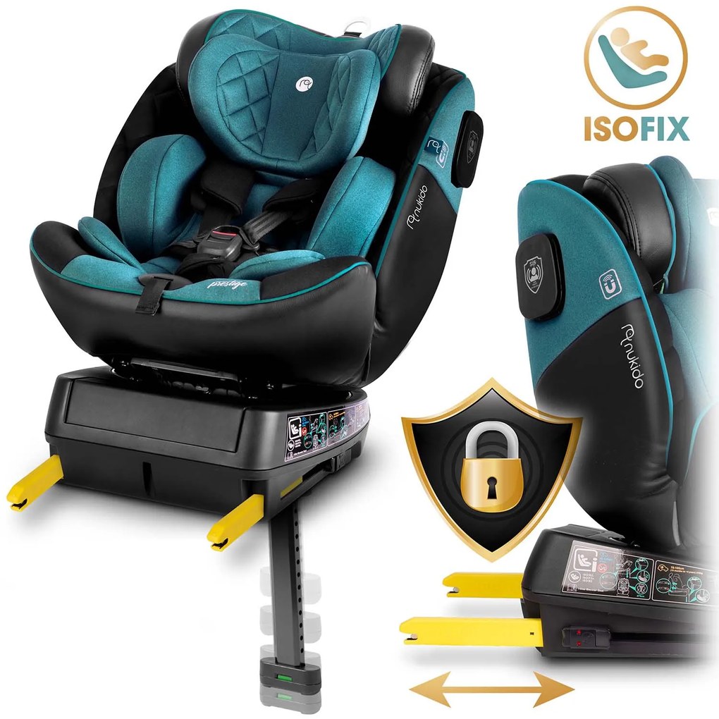 Dětská autosedačka Nukido Prestige Line černá-modrá 0-36 kg ISOFIX