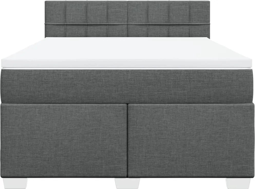 Box spring postel s matrací tmavě šedý 140 x 190 cm textil 3288184