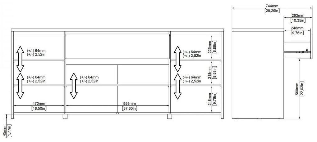 Tvilum Komoda Nerea 316 jackson hickory/bílý lesk