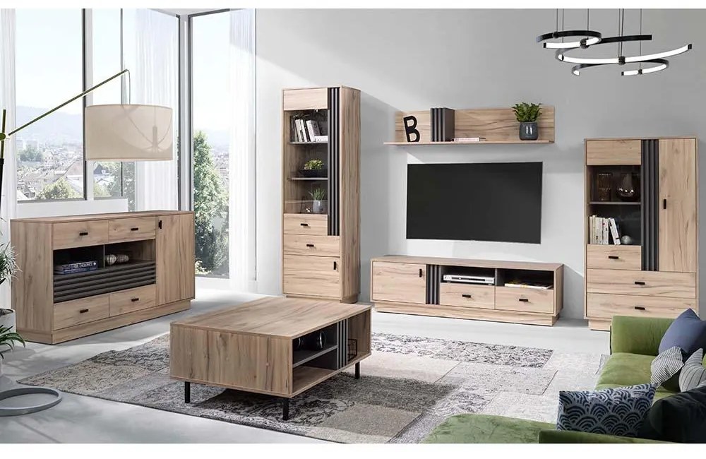 ALLMO | TV stolek AL05 | 125 cm | dub estana/antracit