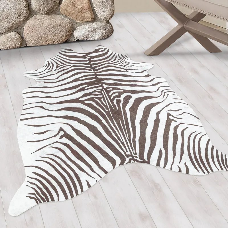 Ayyildiz, Kusový koberec Etosha 4111 brown (tvar kožešiny), 150x200 tvar kožešiny, hnědá, chodba / předsíň