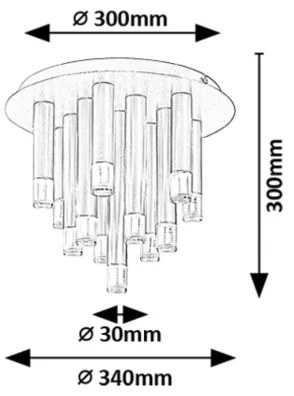 Rabalux 71355 - Stropní svítidlo RAMIRA 13xG9/5W/230V zlatá