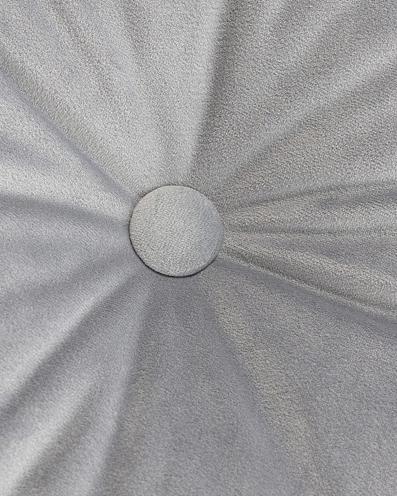 Sametový polštář Velvet s knoflíkem barva šedá látka lesklé, sametová