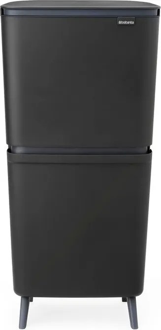Tmavě šedý plastový odpadkový koš 25+10+10 l na tříděný odpad SortUp Recycle Hi – Brabantia