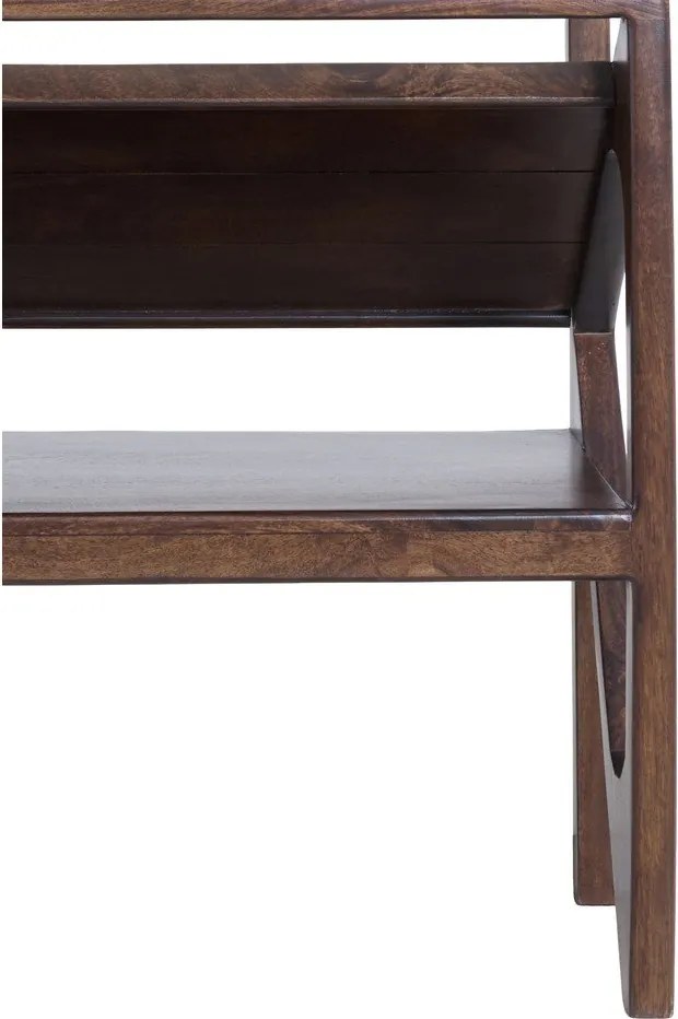 Konzolový stolek se skleněnou deskou v tmavě přírodní barvě 41x119 cm Yuki – Light & Living