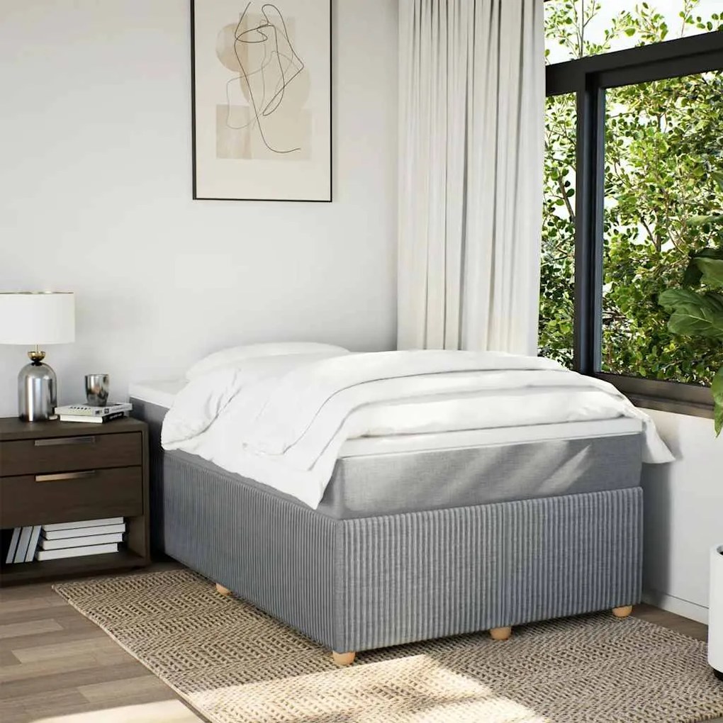 Box spring postel s matrací světle šedá 120x190 cm textil 3285553