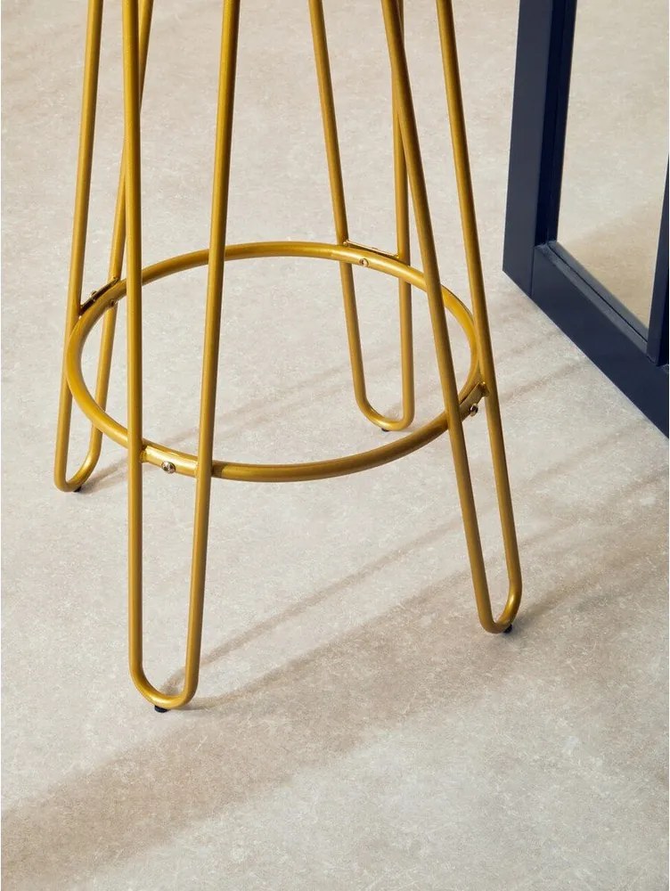 Barová stolička z jilmového dřeva ve zlaté barvě/v přírodní barvě (výška sedáku 75 cm) District – Premier Housewares