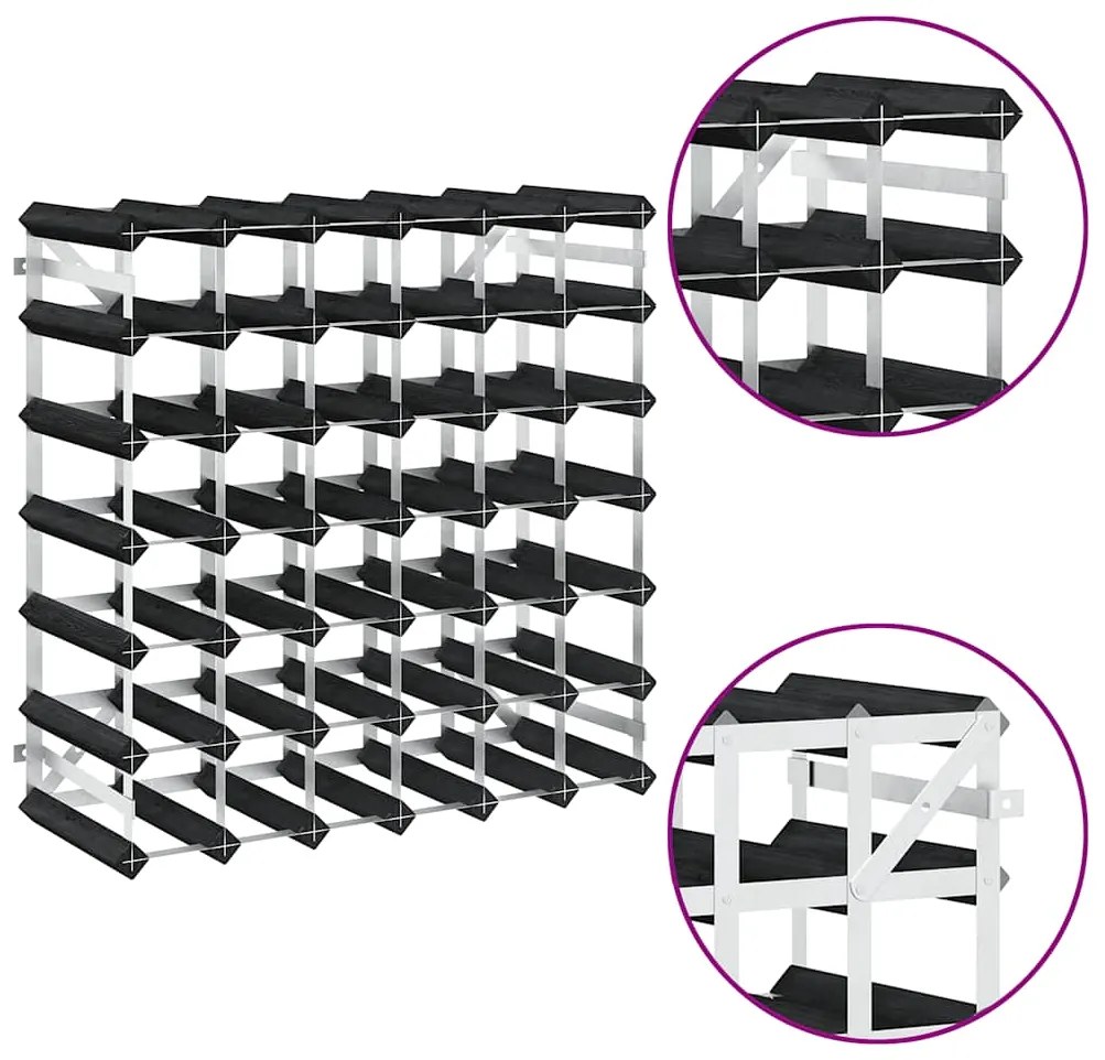 vidaXL Marketos Stojan na víno na 42 lahví černý masivní borové dřevo