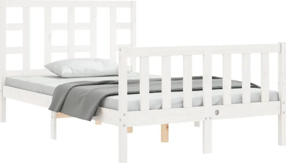 vidaXL Rám postele s čelem 120 x 200 cm masivní dřevo [3191967] Barva: Černá