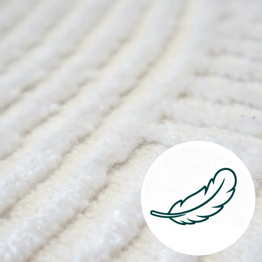Angel Carpet, Kusový koberec Zafiro 25 Cream, 80x150, bílá, kancelář
