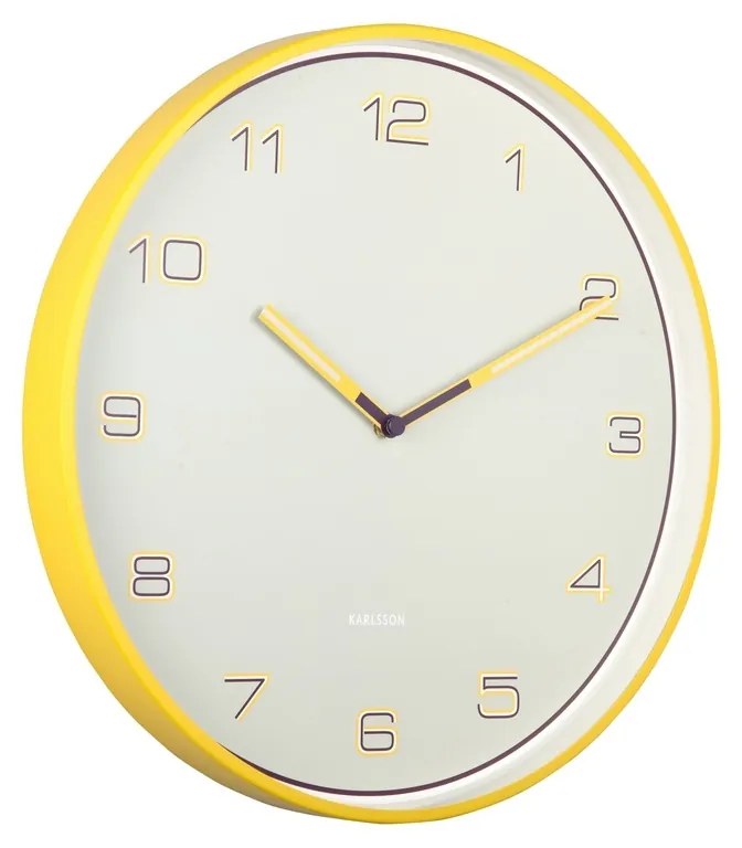 Karlsson 6013BY designové nástěnné hodiny žlutá, pr.  40 cm