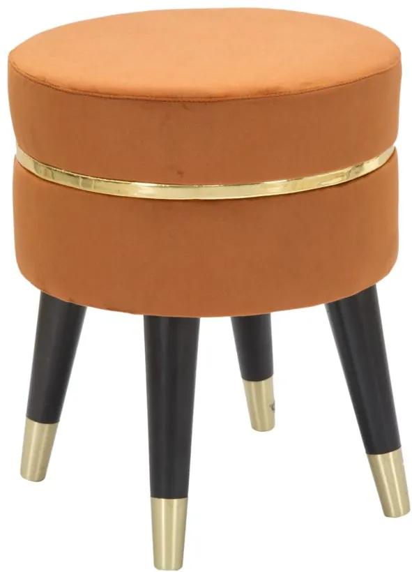Sametová stolička Mauro Ferretti Faria 35x40,5 cm, rezavá/zlatá