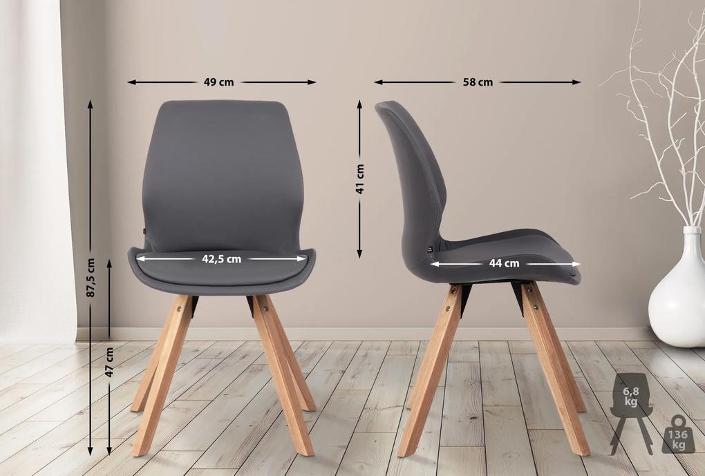 Jídelní židle Carnforth - 2 ks - umělá kůže | šedé