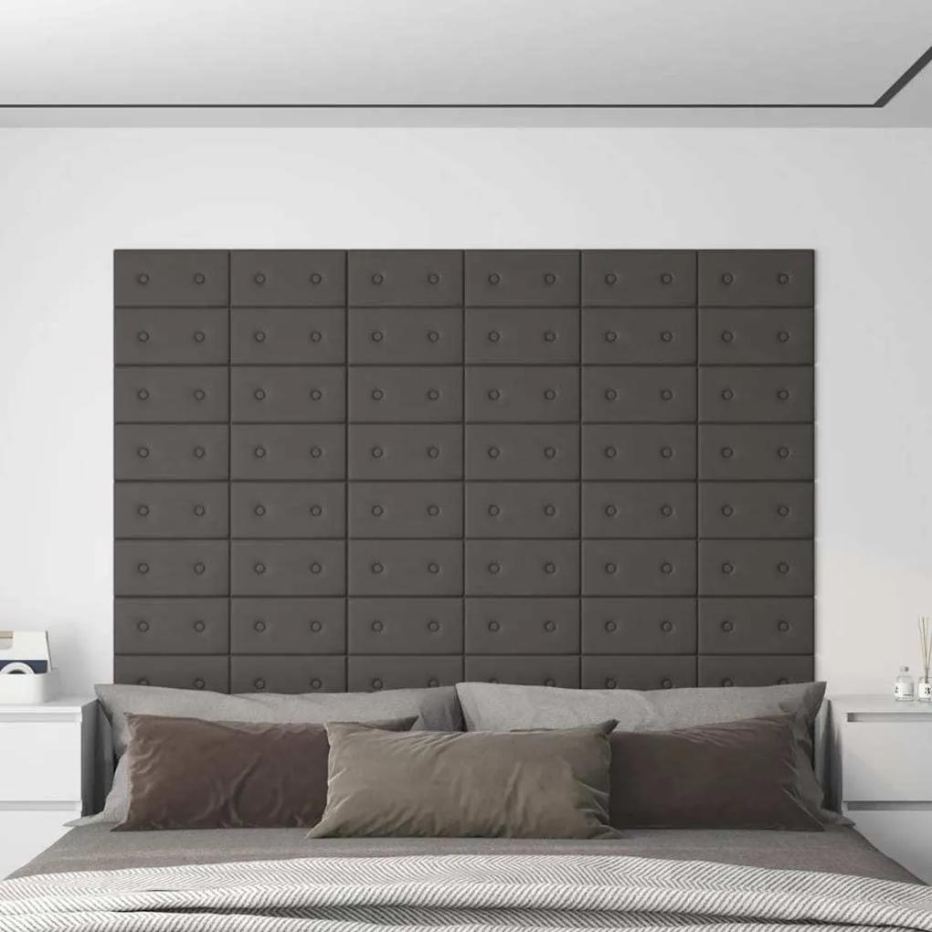 vidaXL Nástěnné panely 12 ks 30 x 15 cm umělá kůže 0,54 m² [343969] Barva: Šedá