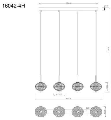 Globo 16042-4H - LED Lustr na lanku AIDA 4xLED/5,75W/230V 3000K/4500K/6500K