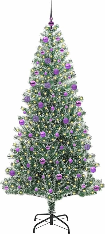 Umělý vánoční stromeček se sněhem a LED osvětlením 210 cm 3396830