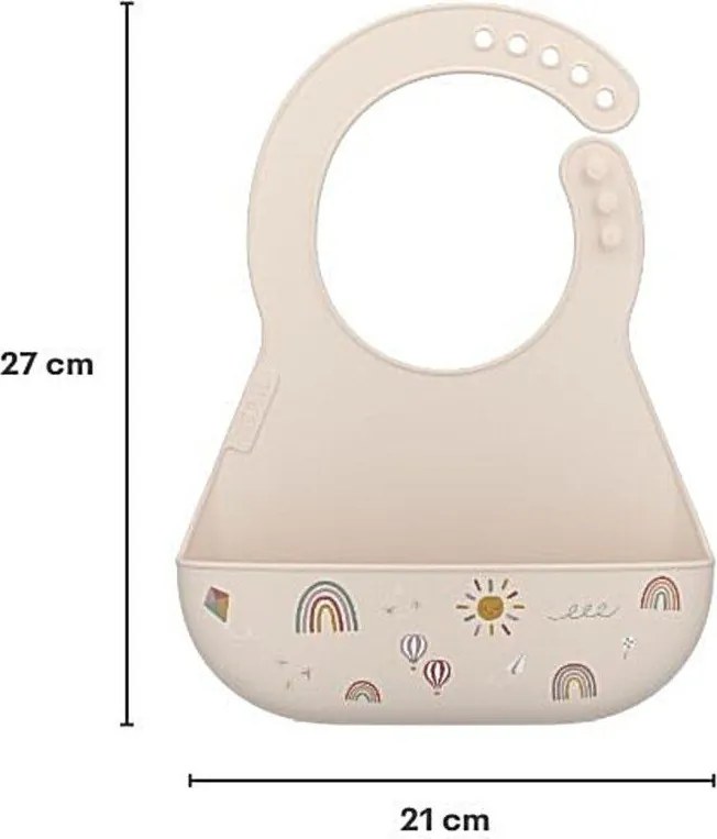 Béžový silikonový bryndák Sunshine & Rainbow – Mepal