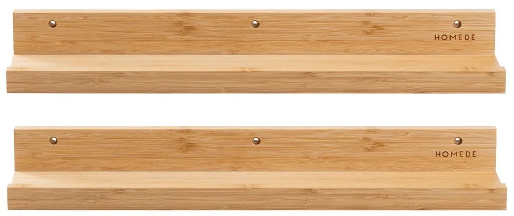 HOMEDE Sada dvou polic Planke bambus, velikost 60x13 x7
