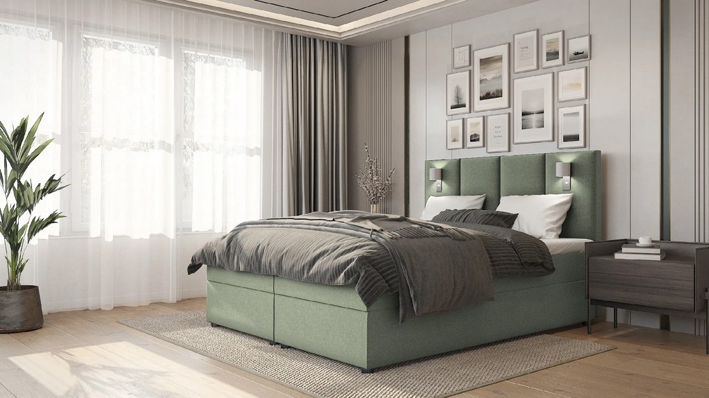 SFAB Kontinentální čalouněná postel PARMA (90x200 cm) Barva látky: Světle šedá (Inari 91)