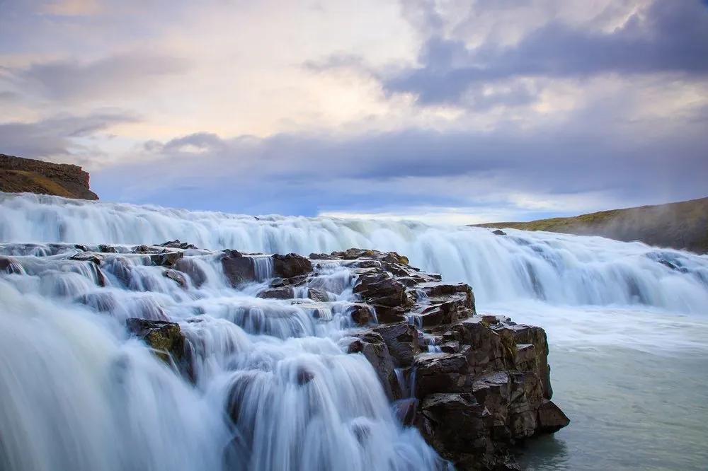 Samolepící fototapeta vodopády na Islandu - 300x200 cm