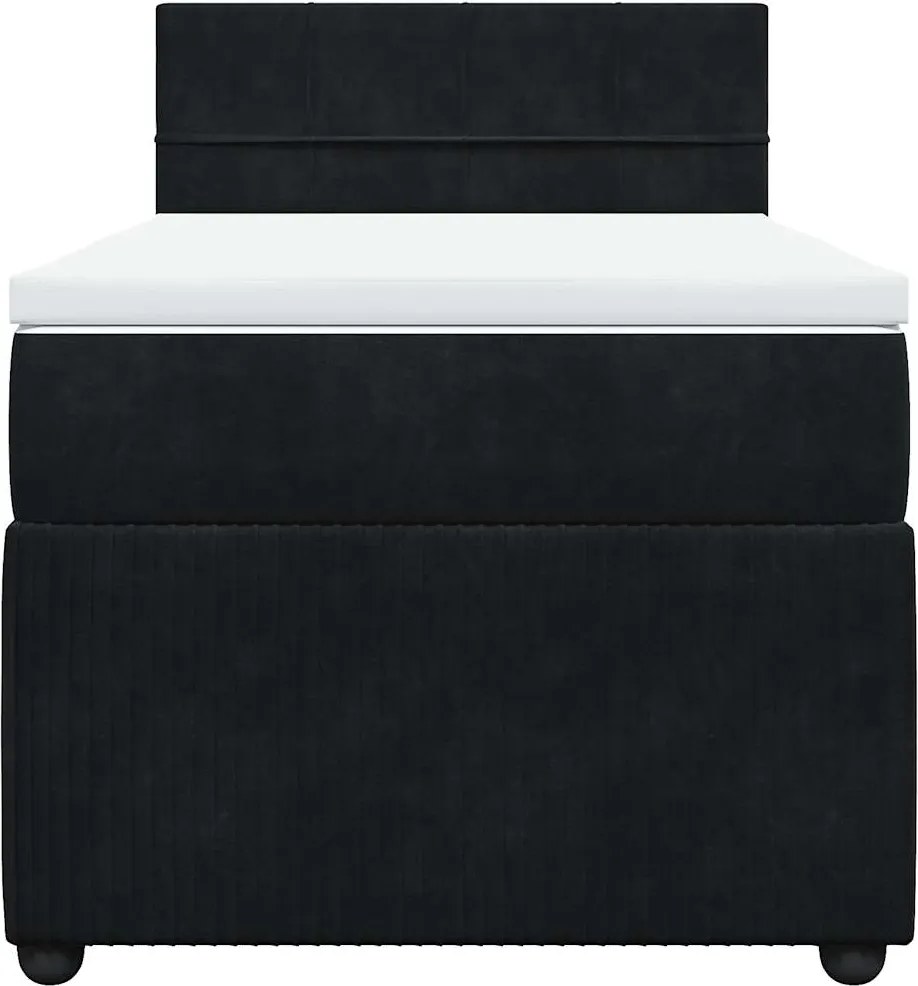 Box spring postel s matrací černá 100x200 cm samet 3289964