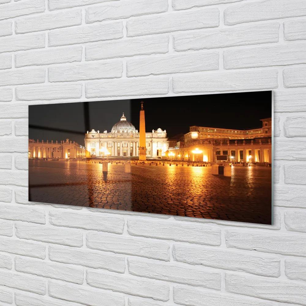 akrylový obraz Rome Basilica Square v noci 120x60 cm