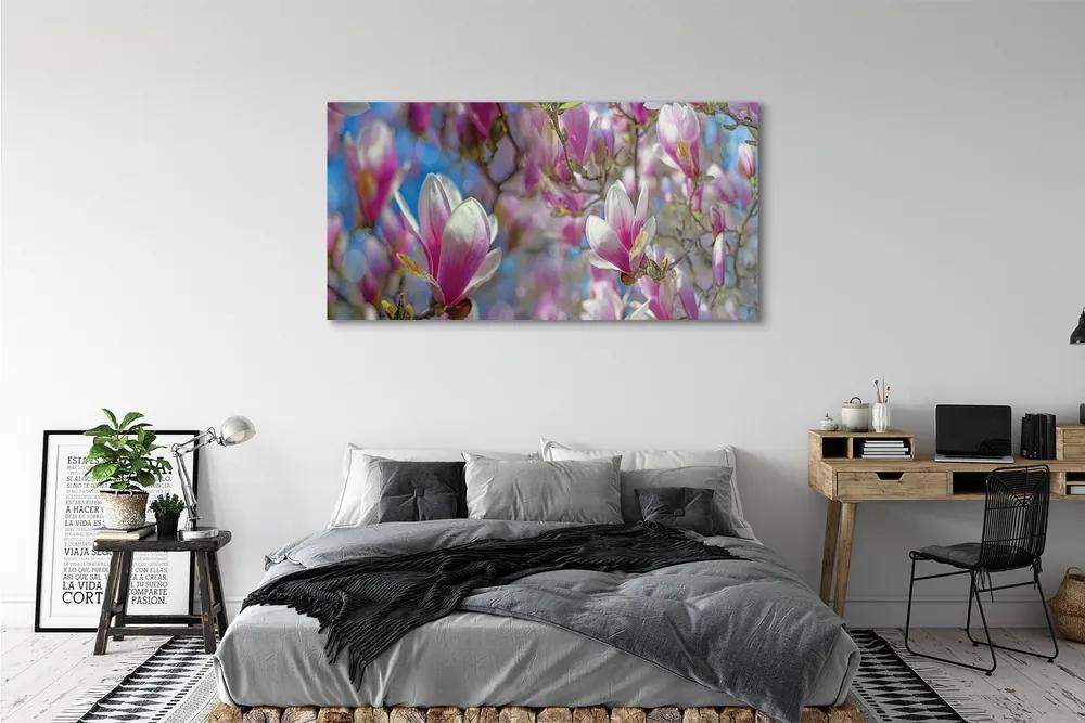 akrylový obraz magnolie strom 140x70 cm