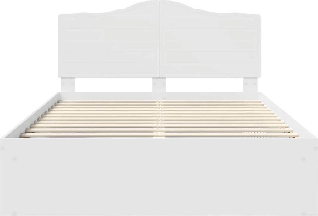 Rám postele s čelo Bílá 150 x 200 cm Masivní borové dřevo 3413290