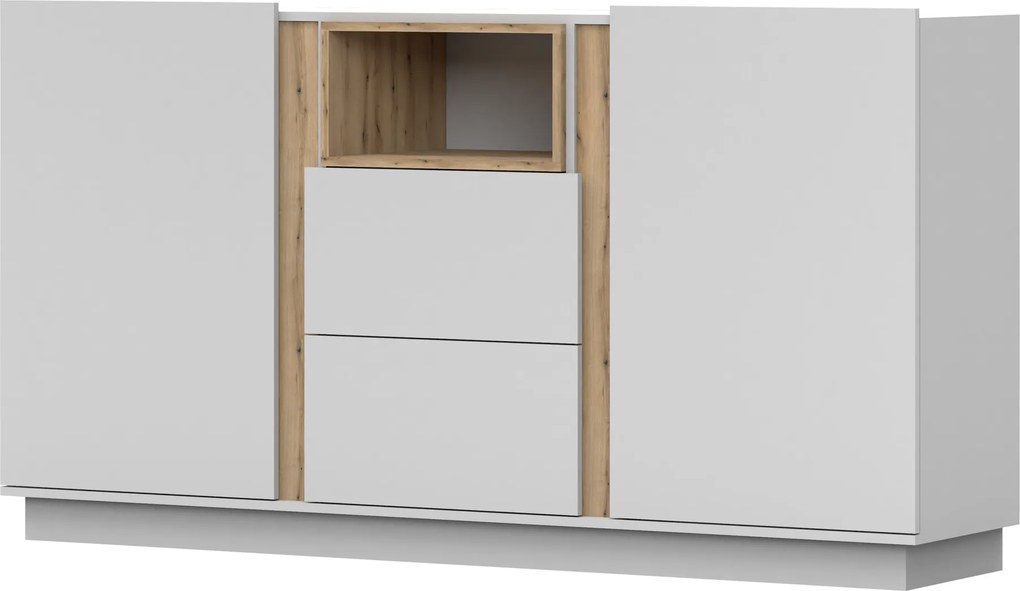 IDZ Komoda GREY 04, 180 cm Bílá/Dub Artisan