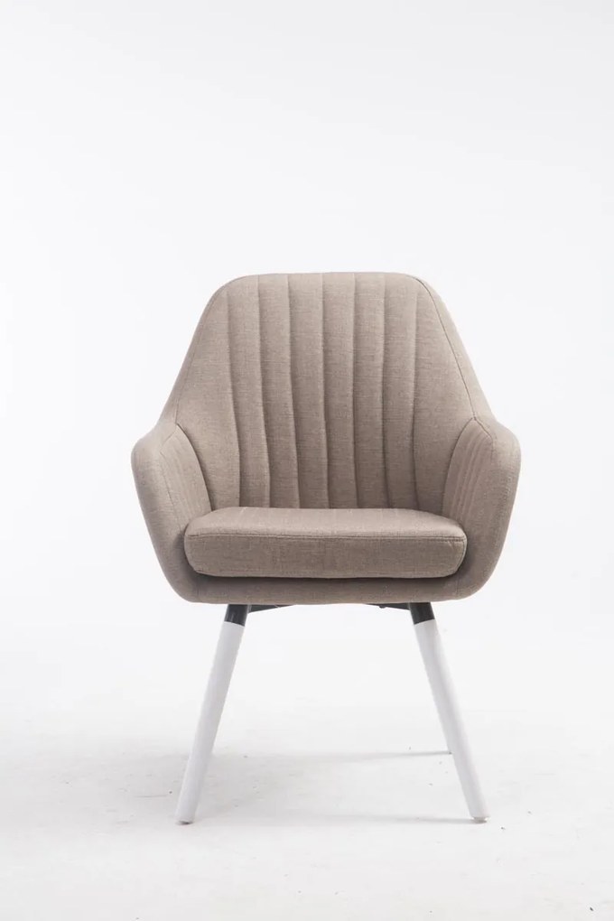 Židle Florian látka bílá konstrukce – taupe