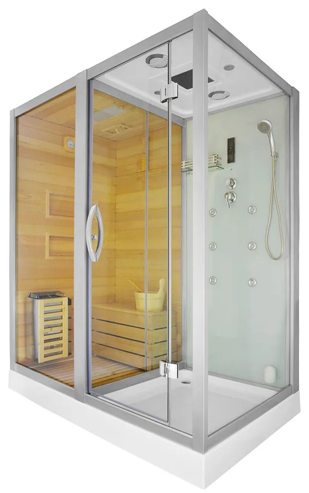 M-SPA - Ľavá suchá sauna, parná miestnosť a sprchová kabína TRIO 180 x 110 x 223 cm