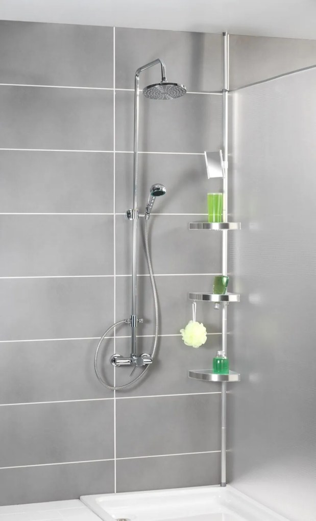 WENKO Teleskopická rohová polička PREMIUM matná 70-260 cm