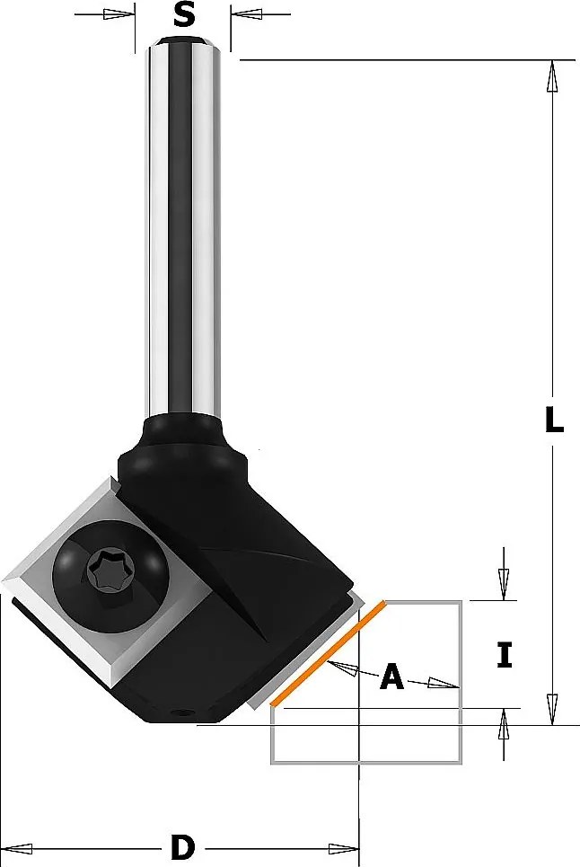 IGM Professional IGM | Úhlová žiletková fréza HW 45° Ø29x8 / stopka Ø8 mm