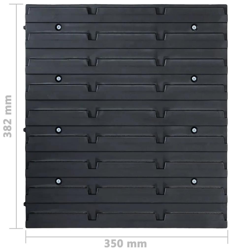 48dílná sada skladovacích zásobníků nástěnné panely modročerná