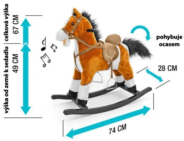 Milly Mally Houpací koník Mustang s černou hřívou