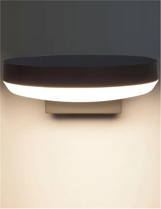 NV 9936101 Venkovní nástěnné svítidlo ENZI tmavě šedý hliník akrylový difuzor LED 15W 3000K 100-240V 180st. IP54 - NOVA LUCE