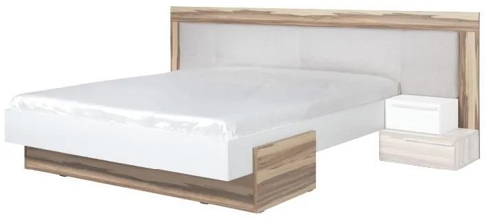 Meblar Manželská postel Morena 160 Barva: bílý lux+ořech baltimore