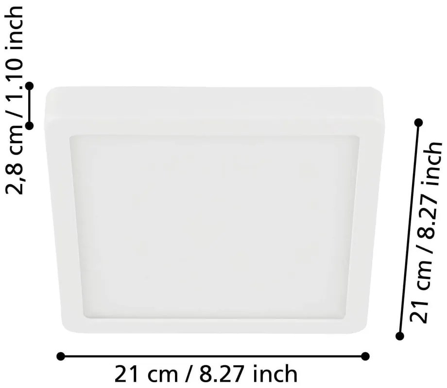 Bílé LED stropní svítidlo 21x21 cm FUEVA 5 – EGLO
