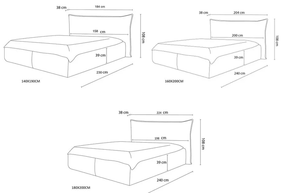 Tmavě modrá čalouněná dvoulůžková postel s úložným prostorem a roštem 180x200 cm Jade – Bobochic Paris