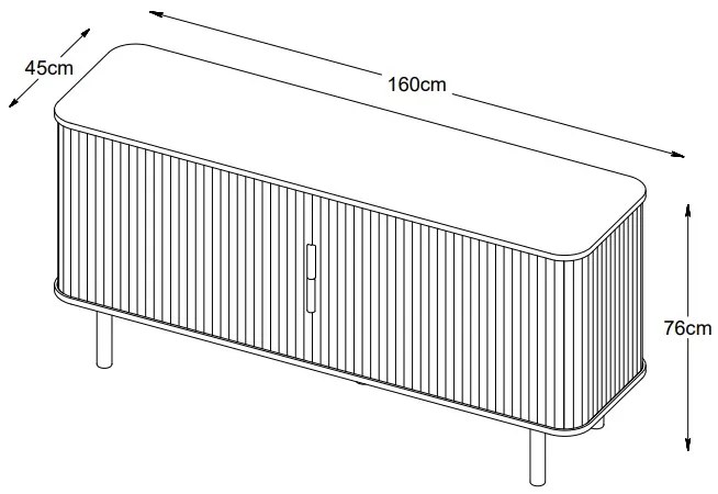 Designová komoda Parveen 160 cm kouřový dub
